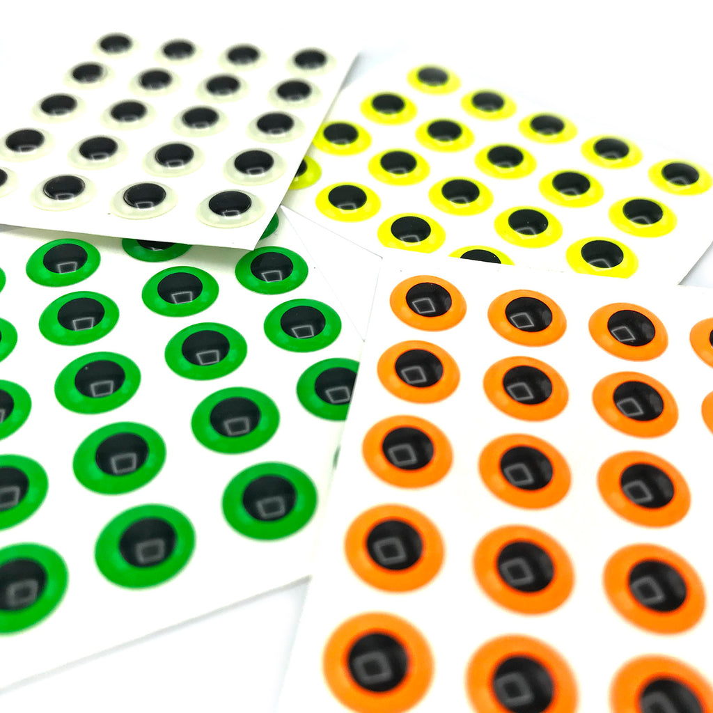 Fluorescent Fly Eyes : Fly Tying Adhesive Eyes : Hareline – Fly Artist