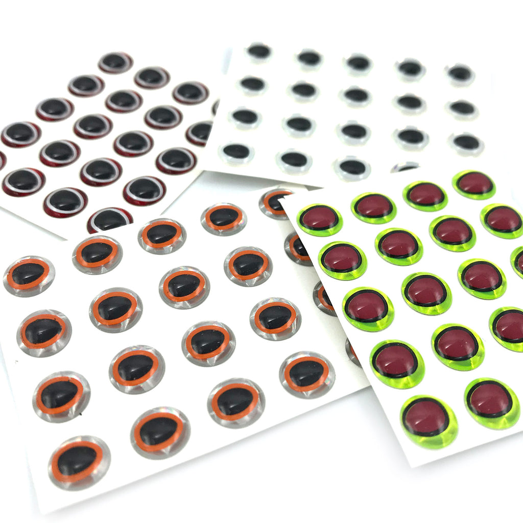 Oval Pupil 3D Adhesive Eyes : Fly Tying & Lure Eyes : Hareline – Fly Artist